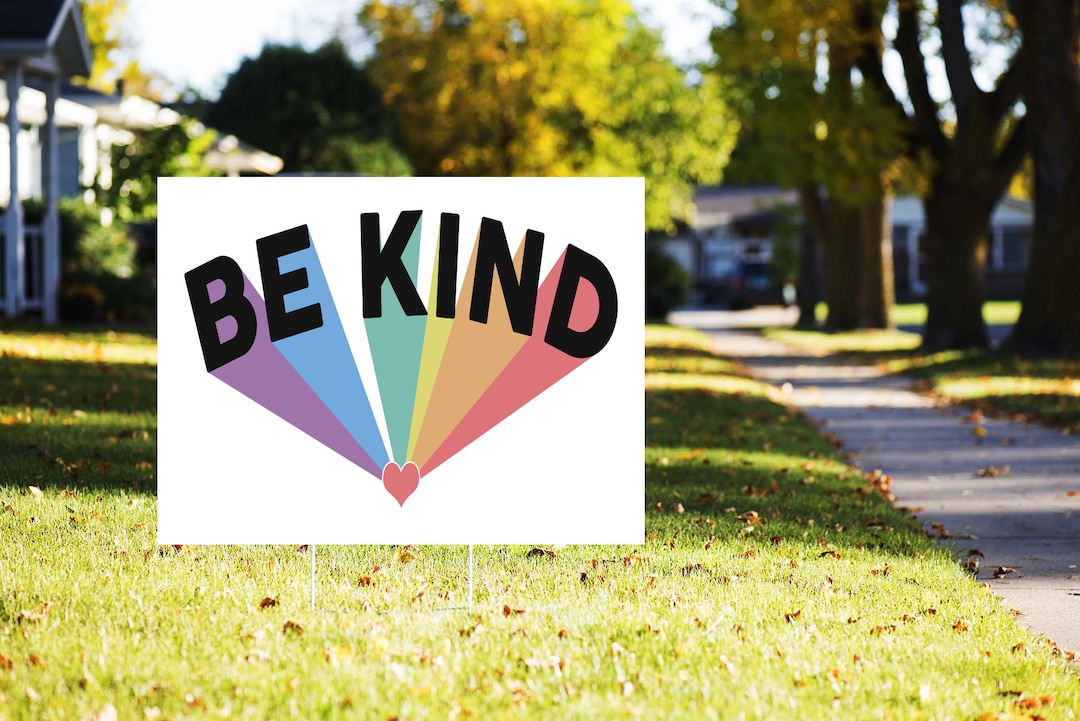 Retro Be Kind Yard Sign - Etsy
