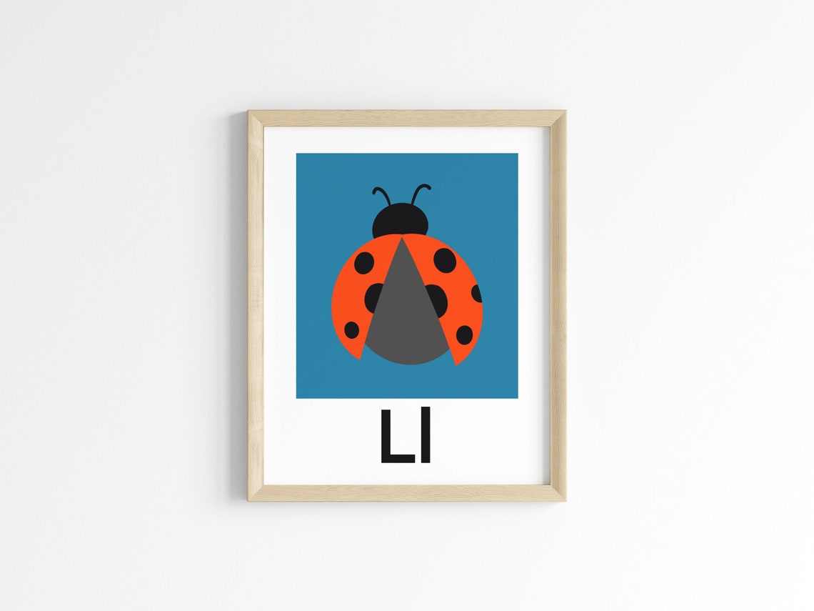 L is for Ladybug Children’s Illustrated Alphabet Print, Digital ...