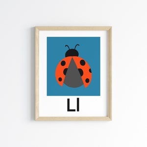L is for Ladybug Children’s Illustrated Alphabet Print, Digital ...