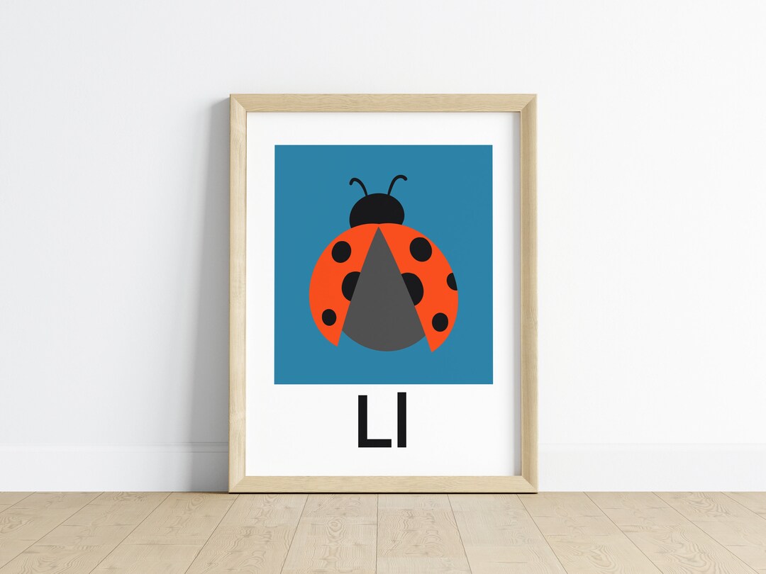 L is for Ladybug Children’s Illustrated Alphabet Print, Digital ...