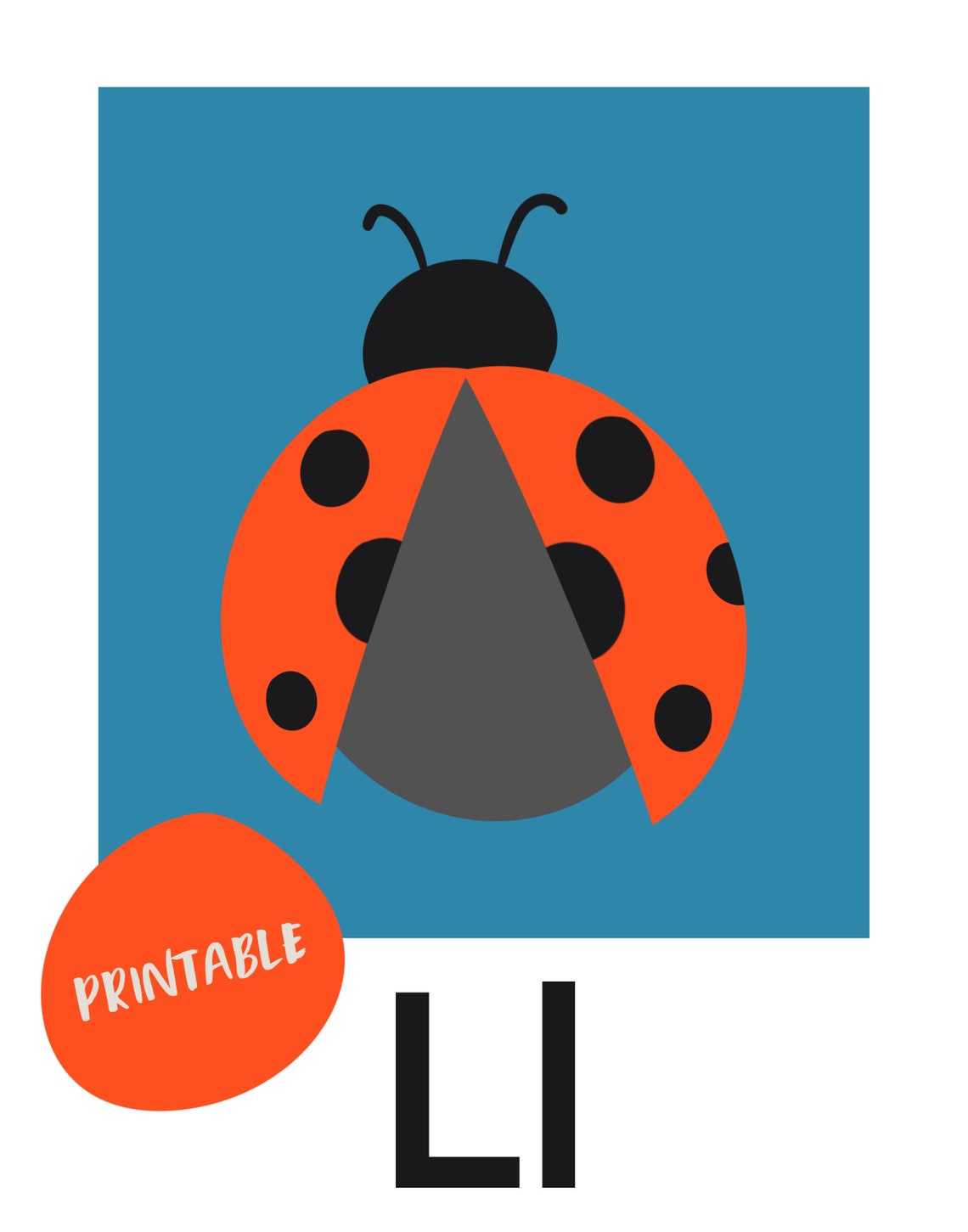 L is for Ladybug Children’s Illustrated Alphabet Print, Digital ...