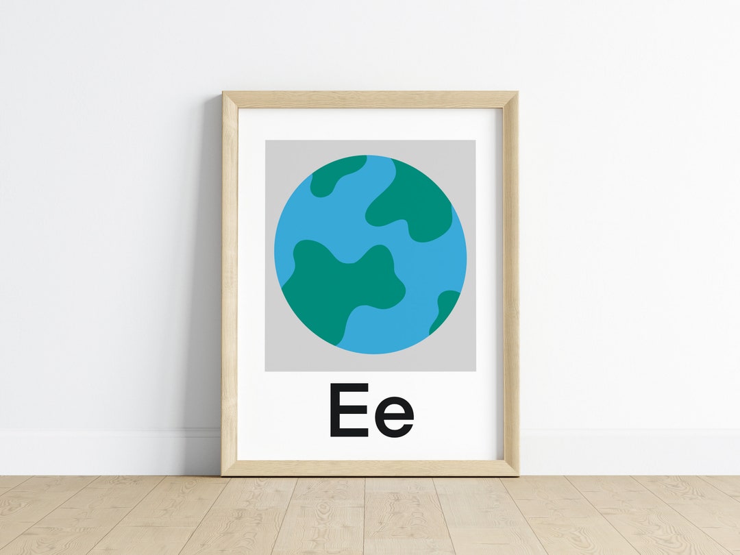 E is for Earth Children’s Illustrated Alphabet Print, Digital Download ...