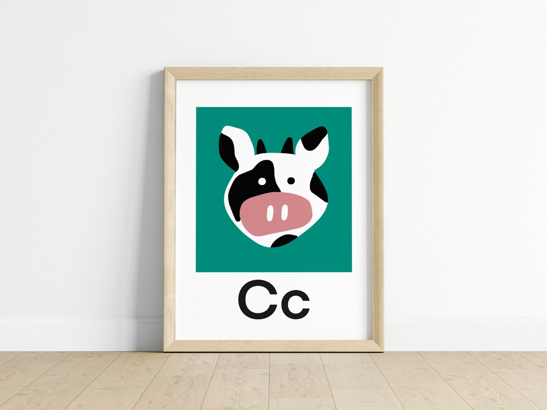 C is for Cow Children’s Illustrated Alphabet Print, Digital Download ...