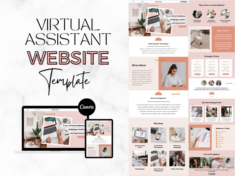 Boho Website for Virtual Assistants | Virtual Assistant Website ...