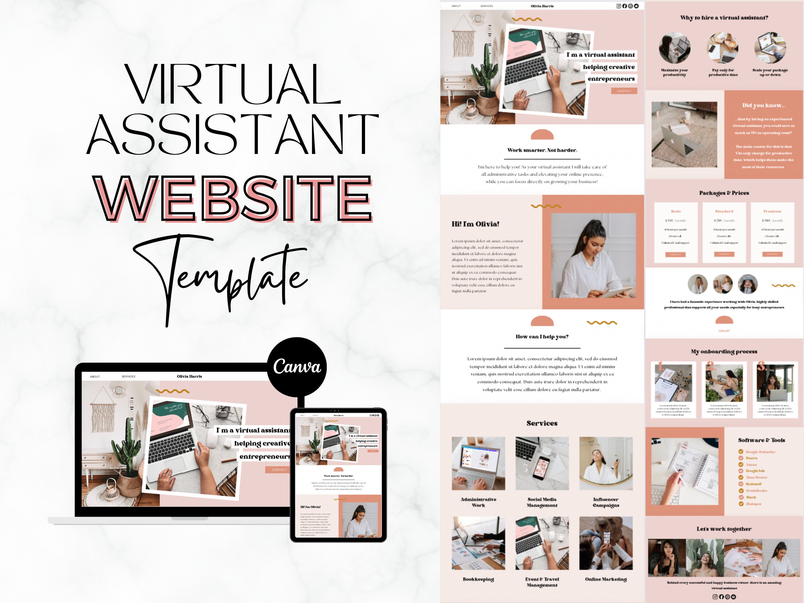 Boho Website for Virtual Assistants | Virtual Assistant Website ...