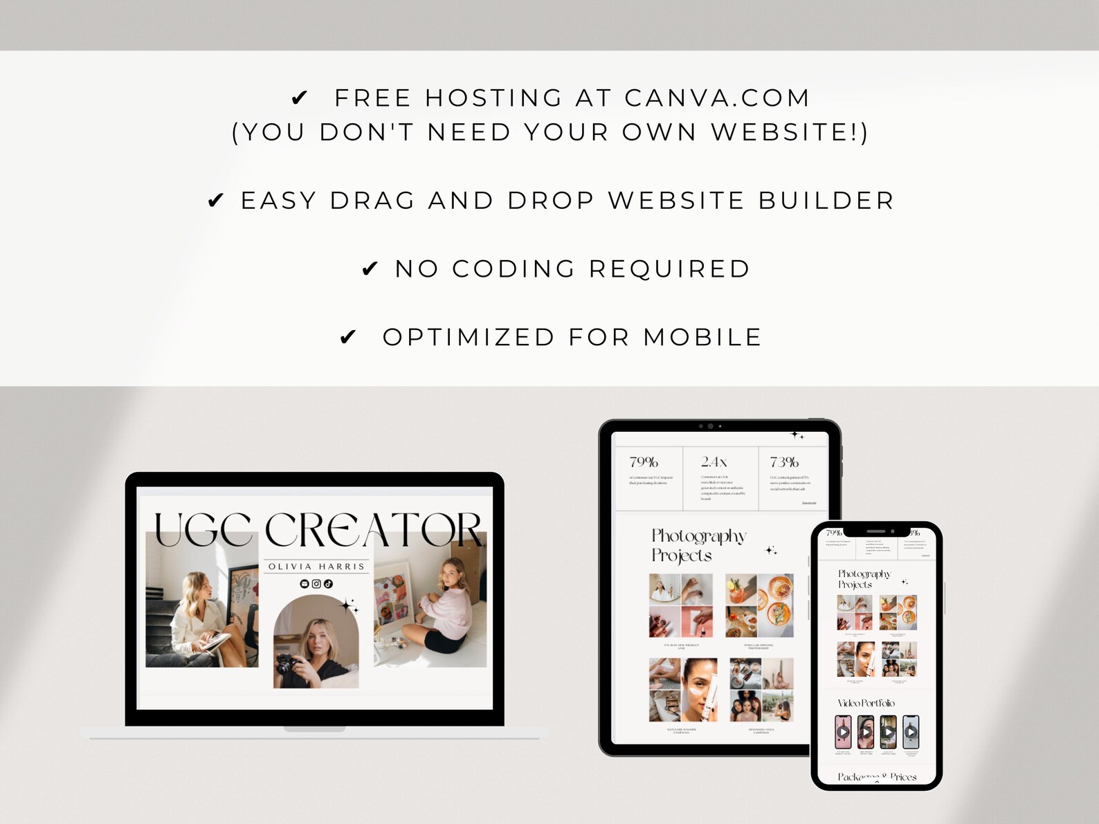 UGC Portfolio | UGC Template | UGC Media Kit | Minimal Ugc Portfolio ...