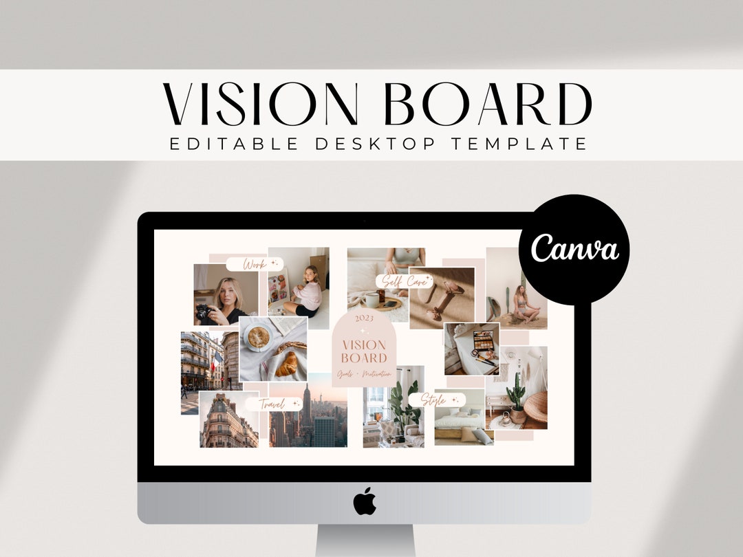Digital Vision Board Template | 2023 Vision Board | 2023 Goals Board ...