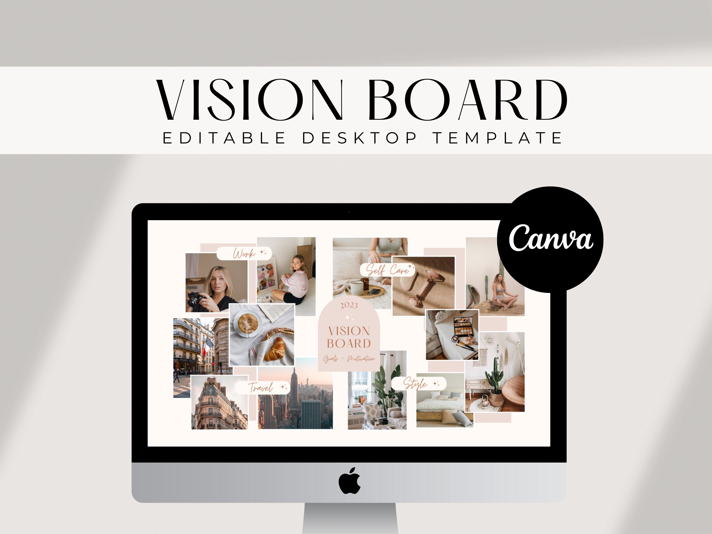 Digital Vision Board Template | 2023 Vision Board | 2023 Goals Board ...