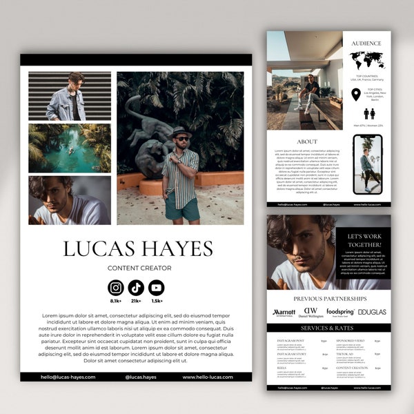 Male Media Kit Template - Etsy