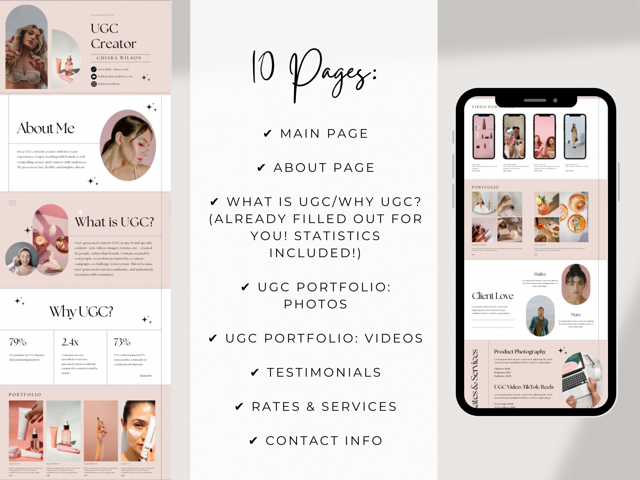UGC Portfolio UGC Template UGC Portfolio Template Ugc - Etsy Australia