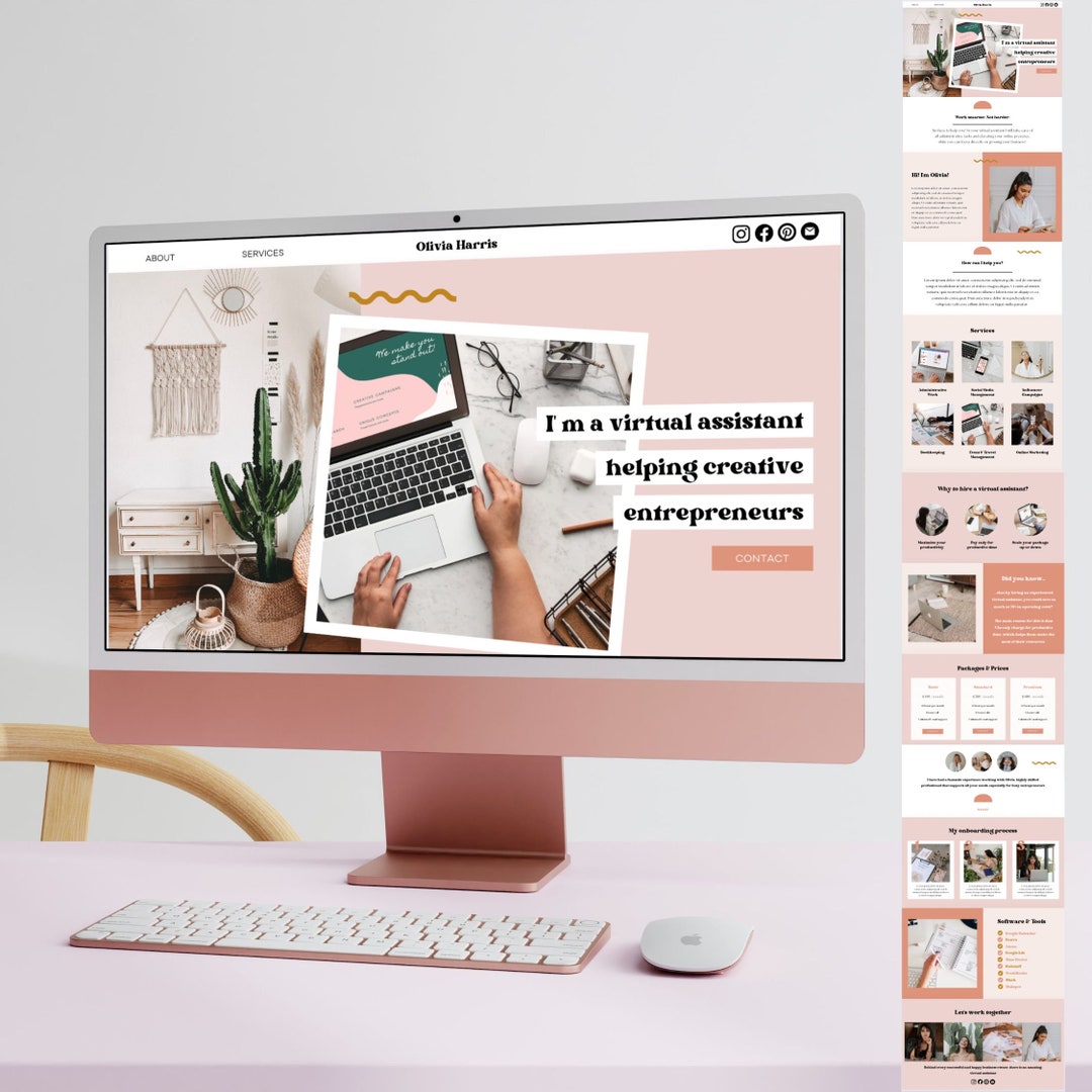 Boho Website for Virtual Assistants | Virtual Assistant Website ...