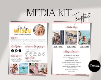 Media Kit Canva Template 2 Page for Influencer Instagram - Etsy