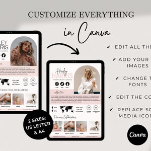 2 Page Influencer Media Kit Template Canva | Instagram and Tiktok ...