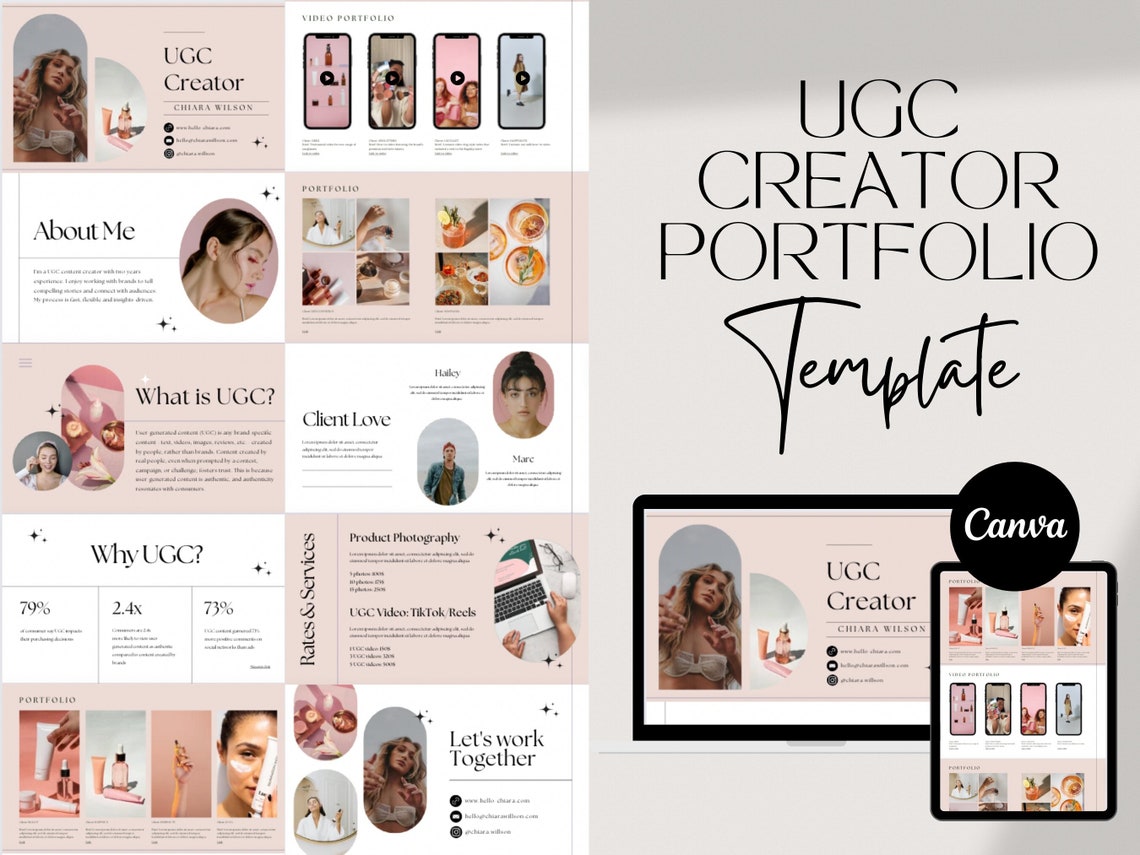 UGC Portfolio UGC Template UGC Portfolio Template Ugc - Etsy