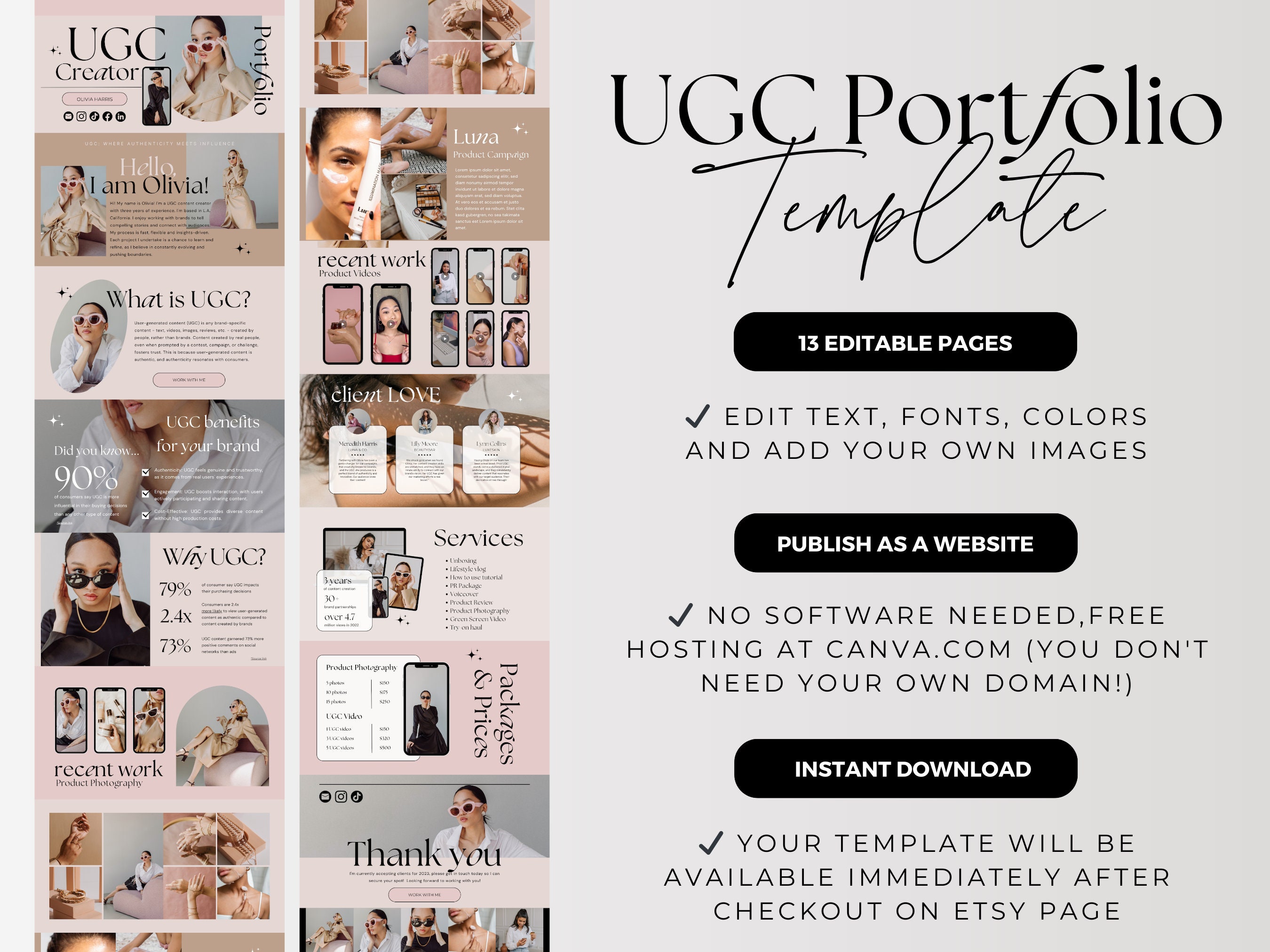 UGC Portfolio Template | Minimalist UGC Creator Portfolio | Ugc Media ...