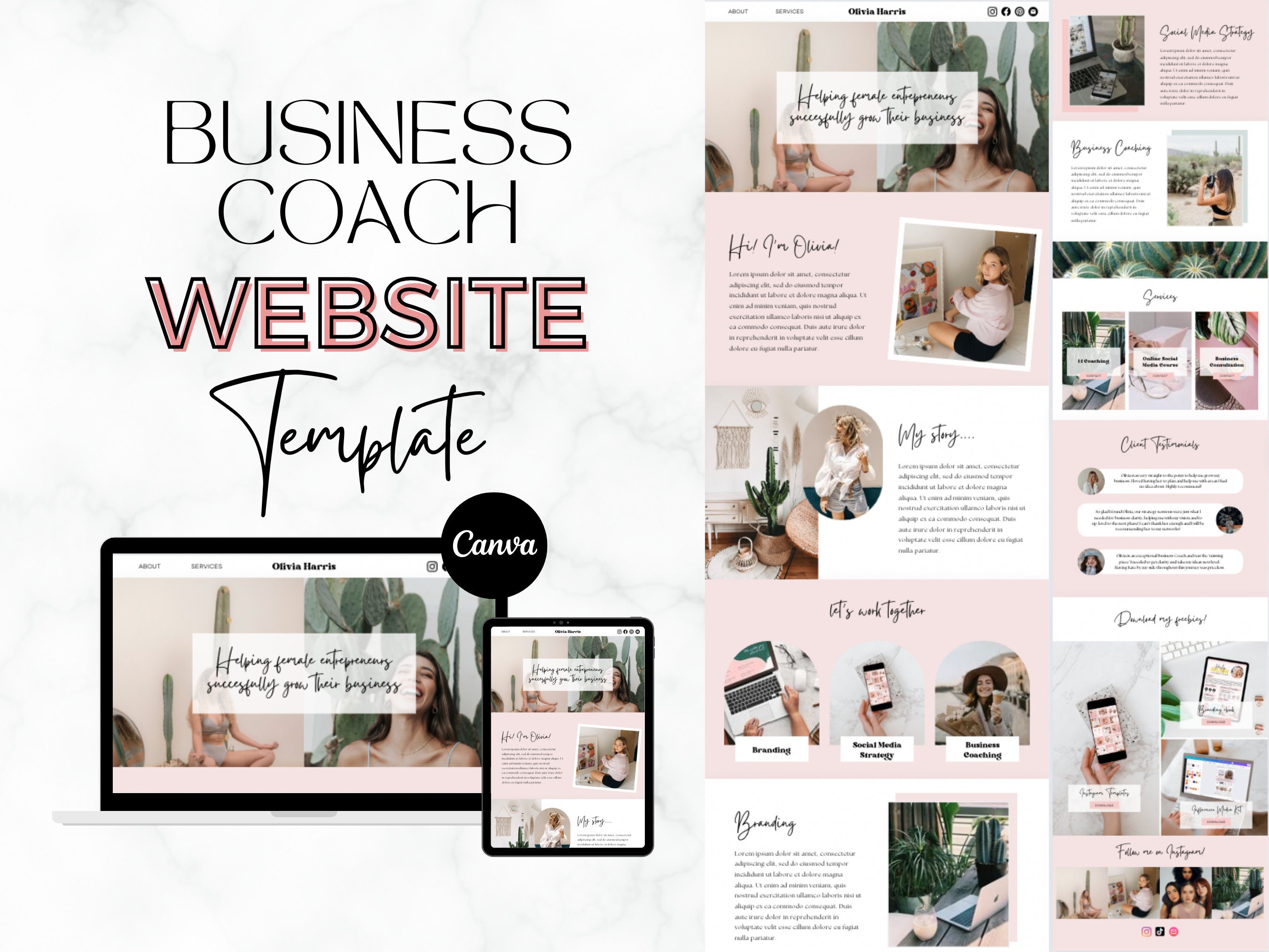 Coach Website Canva | Business Coach Website Template | Business Coach ...