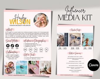 Media Kit Canva Template 2 Page for Influencer Instagram - Etsy