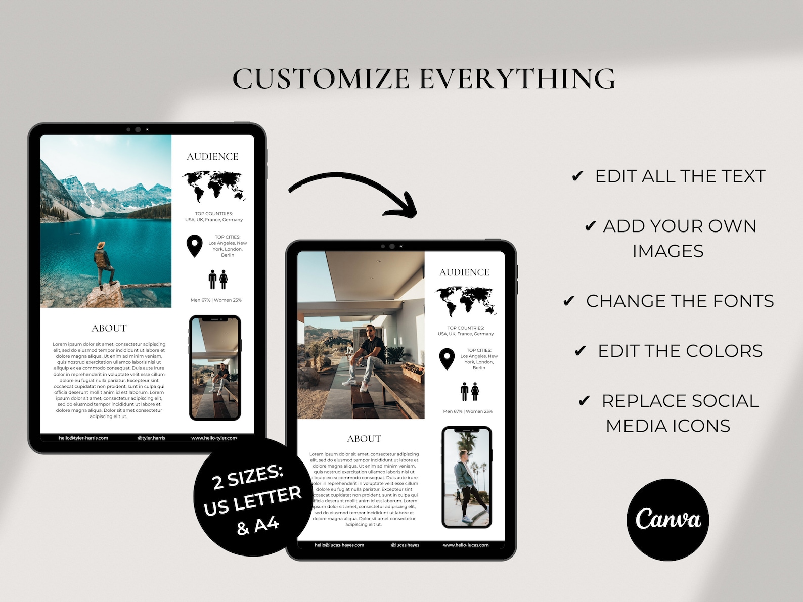 Travel Content Creator Media Kit Template Canva | Influencer Media Kit ...