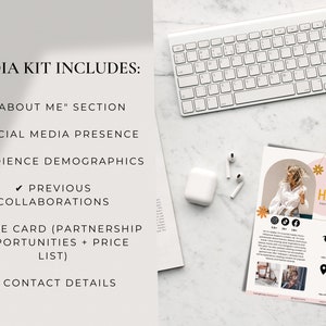 2 Page Influencer Media Kit Template Canva Instagram and Tiktok ...