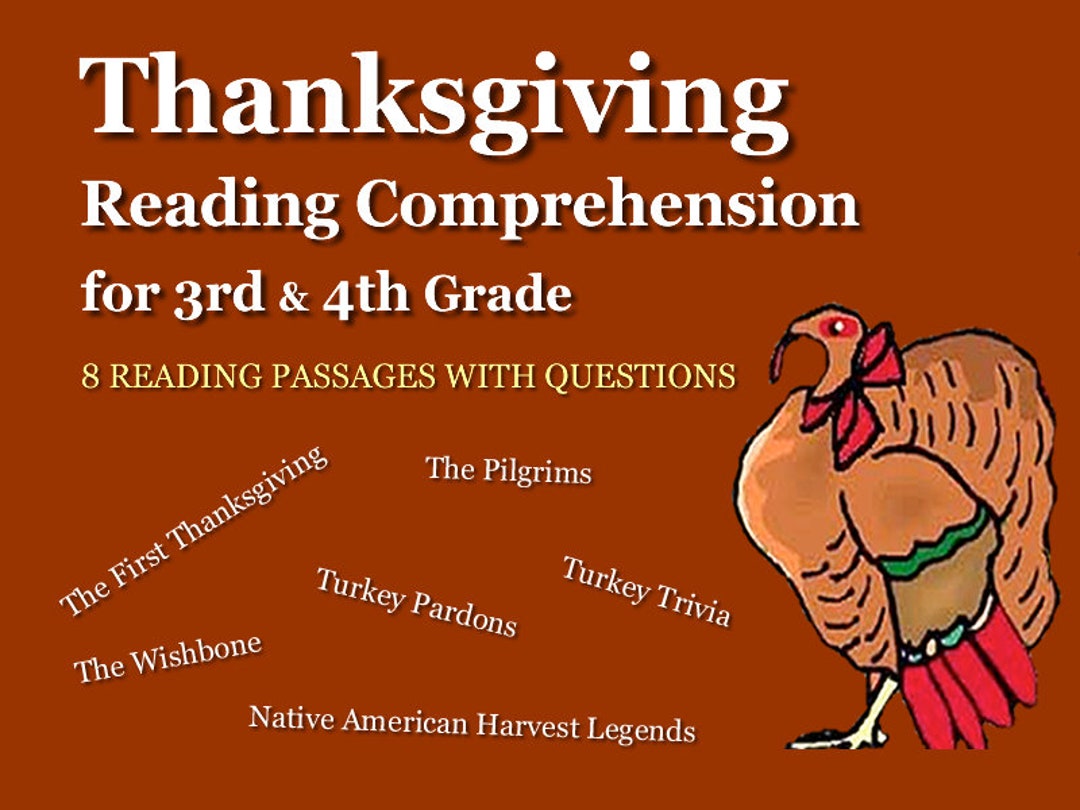 Thanksgiving Reading Comprehension Worksheets - Etsy