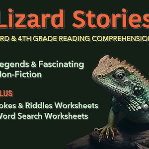 Lizard Stories Reading Comprehension for 3rd - 4th Grade - Includes ...
