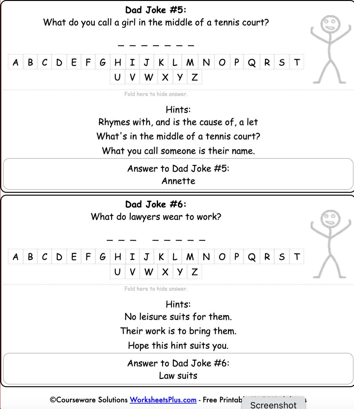 52 Funny Dad Jokes Guessing Game, Printable PDF for Reading, Spelling ...