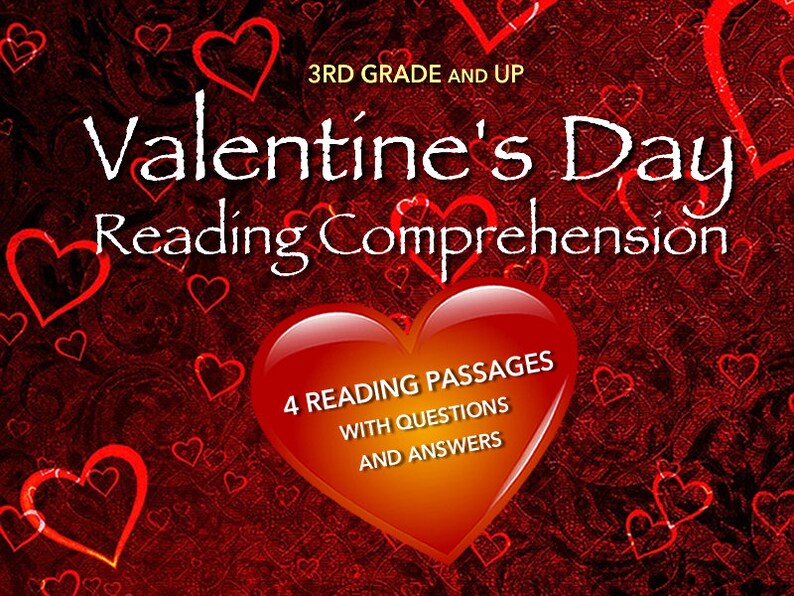 Valentine's Day Reading Comprehension Worksheets - Etsy