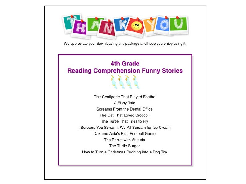 4th Grade Reading Comprehension Funny Stories - Etsy