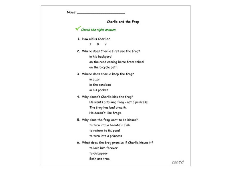 2nd Grade Reading Comprehension Funny Stories for Kids Age 7 ...