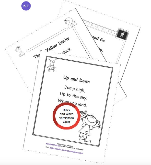 Sight Word Poems for Shared Reading and Coloring - Kindergarten to 1st ...