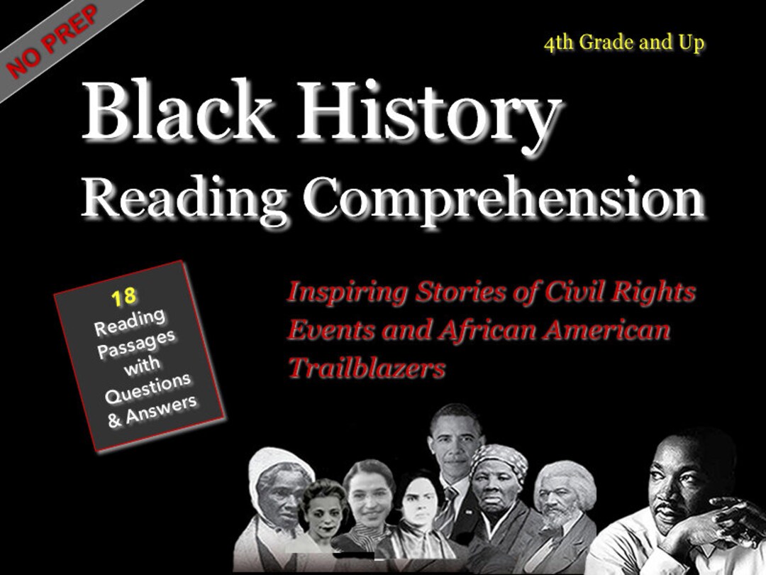 Black History Reading Comprehension Worksheets - Etsy