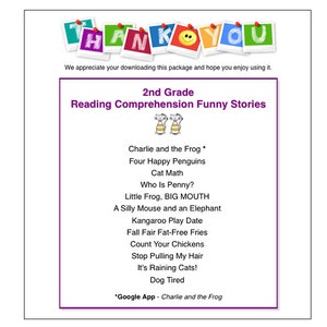 2nd Grade Reading Comprehension Funny Stories - Etsy