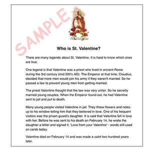 Valentine's Day Reading Comprehension Worksheets - Etsy