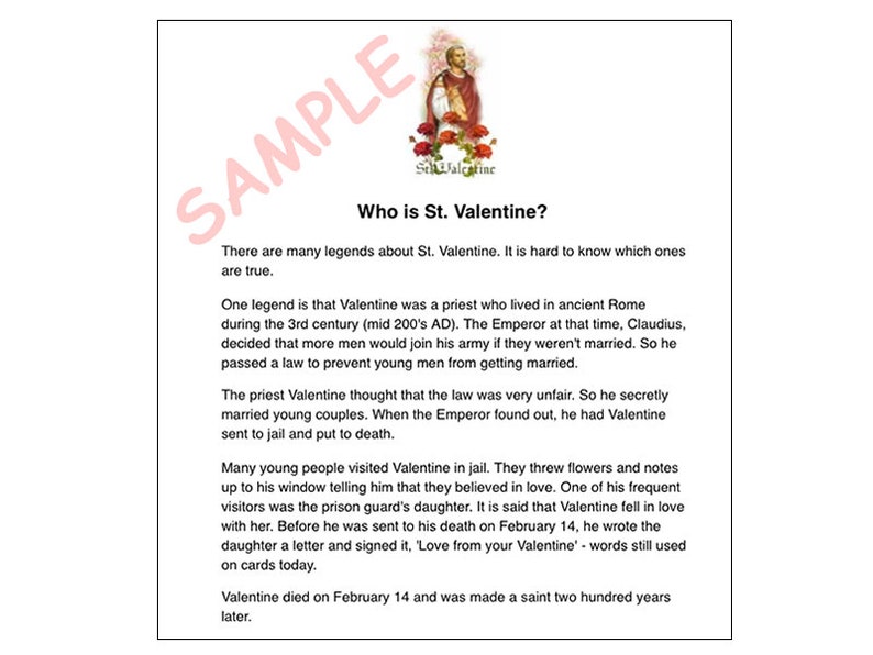 Valentine's Day Reading Comprehension Worksheets - Etsy