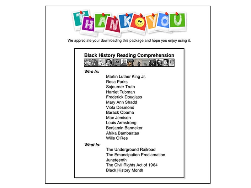 Black History Reading Comprehension Worksheets - Etsy