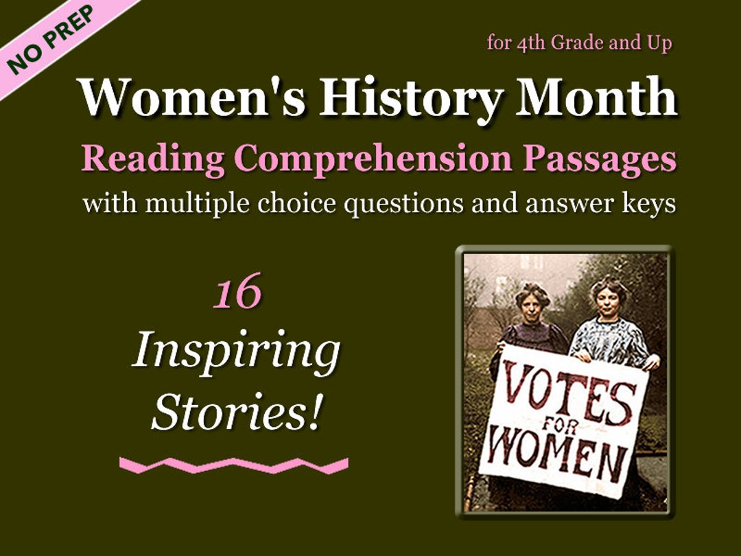 Women’s History Reading Comprehension Passages With Questions - Etsy