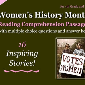 Women’s History Reading Comprehension Passages With Questions - Etsy