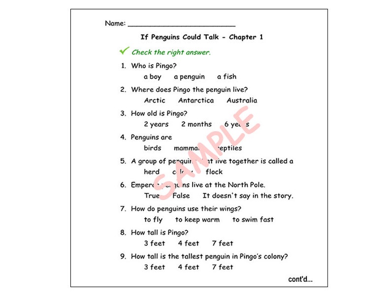 Penguins! 3rd Grade Reading Comprehension and Worksheets - Etsy