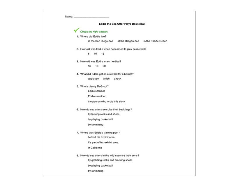 Sports Reading Comprehension Worksheets for 3rd 4th Grade - Etsy