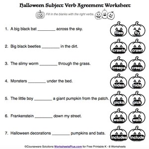 Subject Verb Agreement English Grammar Printable PDF Worksheets, 3rd or ...