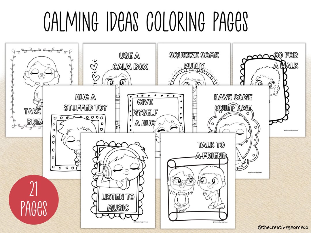 Calming Corner Coloring Pages, Calm Down Corner Printables, Calm Down ...