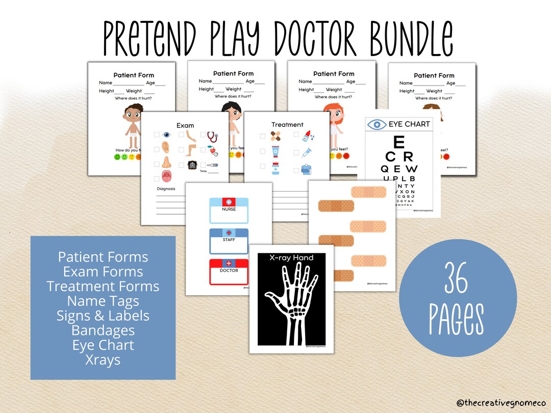 Doctor Pretend Play Printable, Hospital Pretend Play, Doctor Dramatic ...
