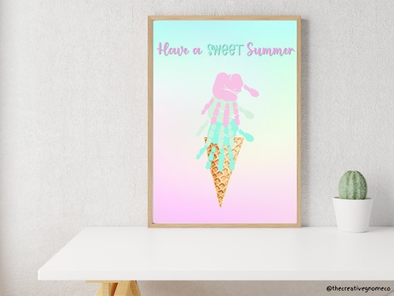 Ice Cream Handprint Art Popsicle Footprintart Summer - Etsy