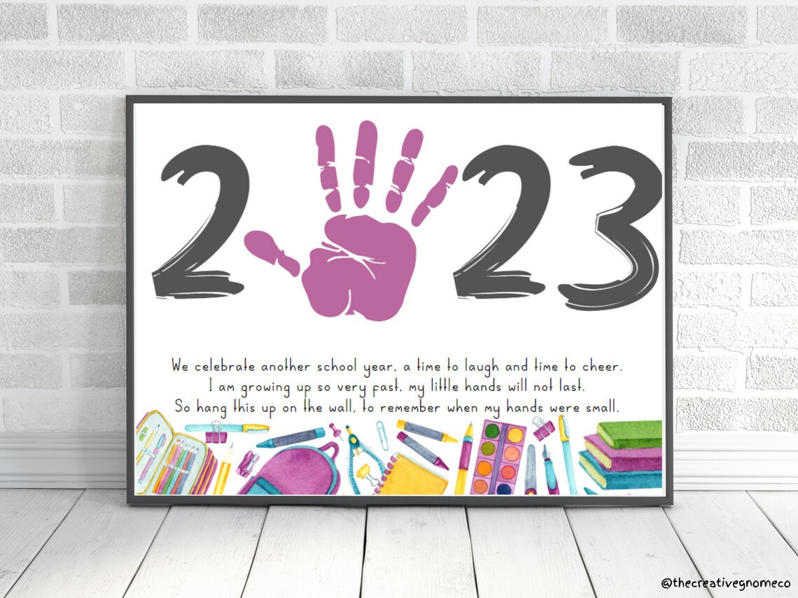 Graduation Handprint Art, End of School Year, Graduation Gift, 2023 ...