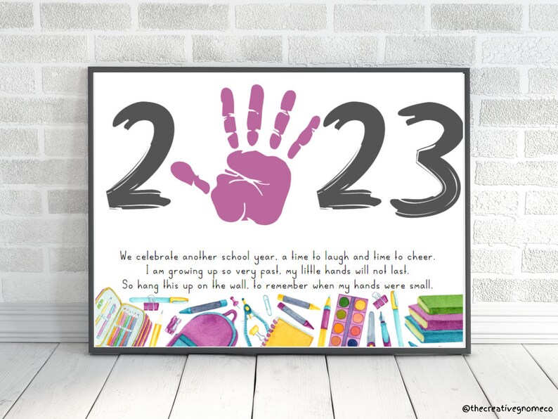 Graduation Handprint Art, End of School Year, Graduation Gift, 2023 ...