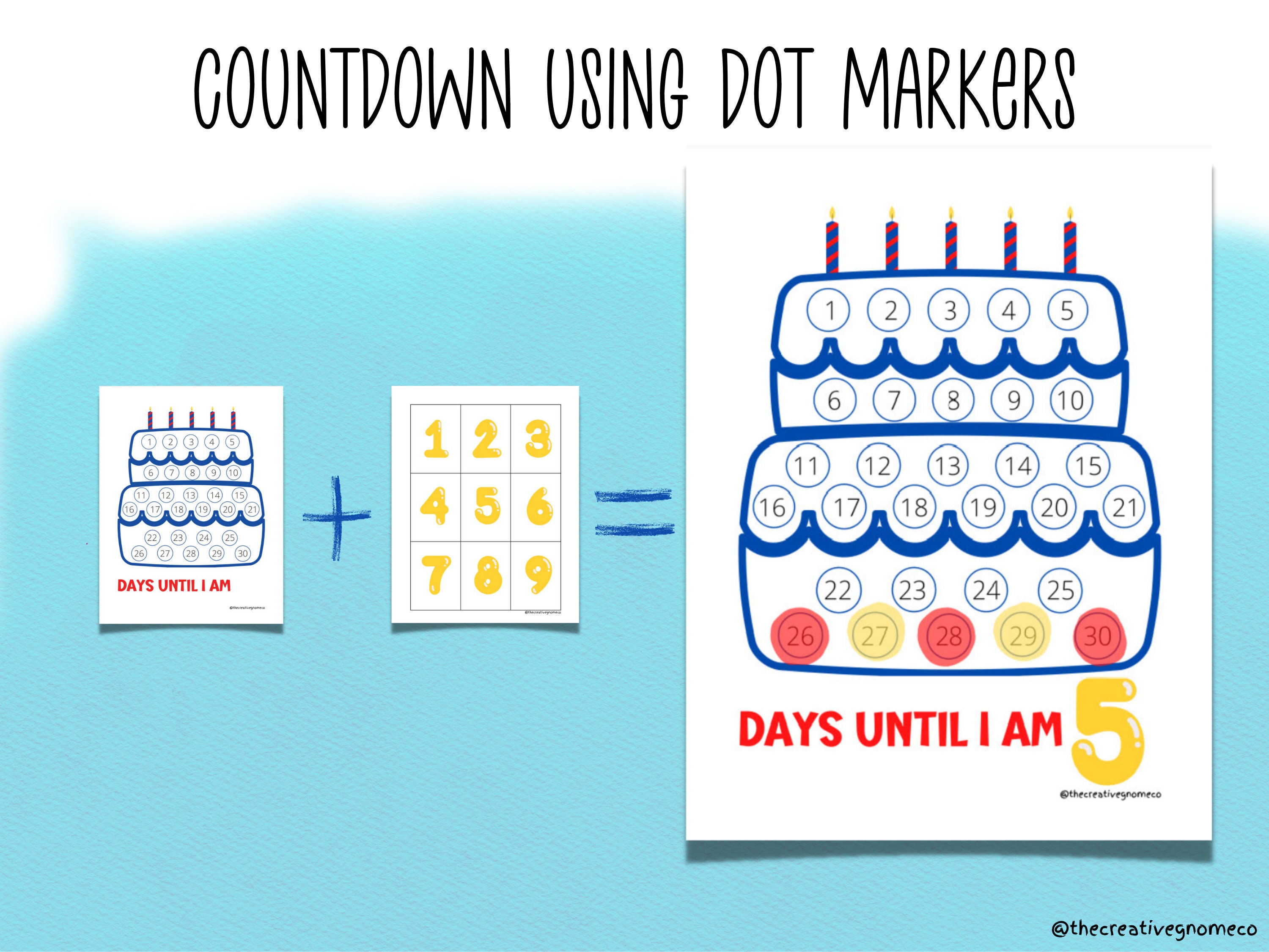 Birthday Countdown Printable, Birthday Cake Countdown, Happy Birthday ...