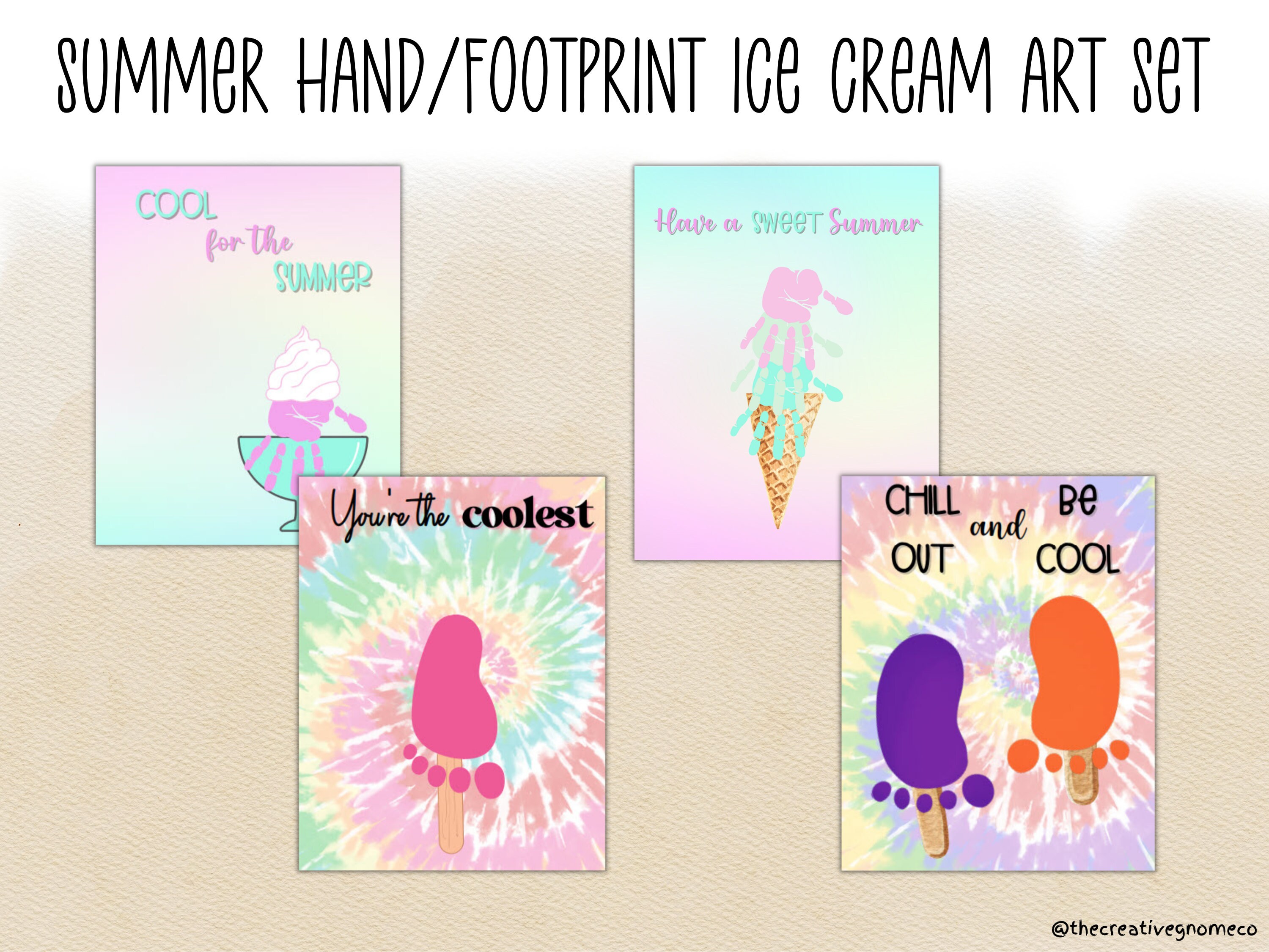 Ice Cream Handprint Art, Popsicle Footprintart, Summer Handprint Art ...