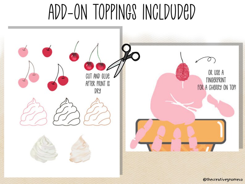 Personalized Ice Cream Handprint Art, Personalized Handprint Craft ...