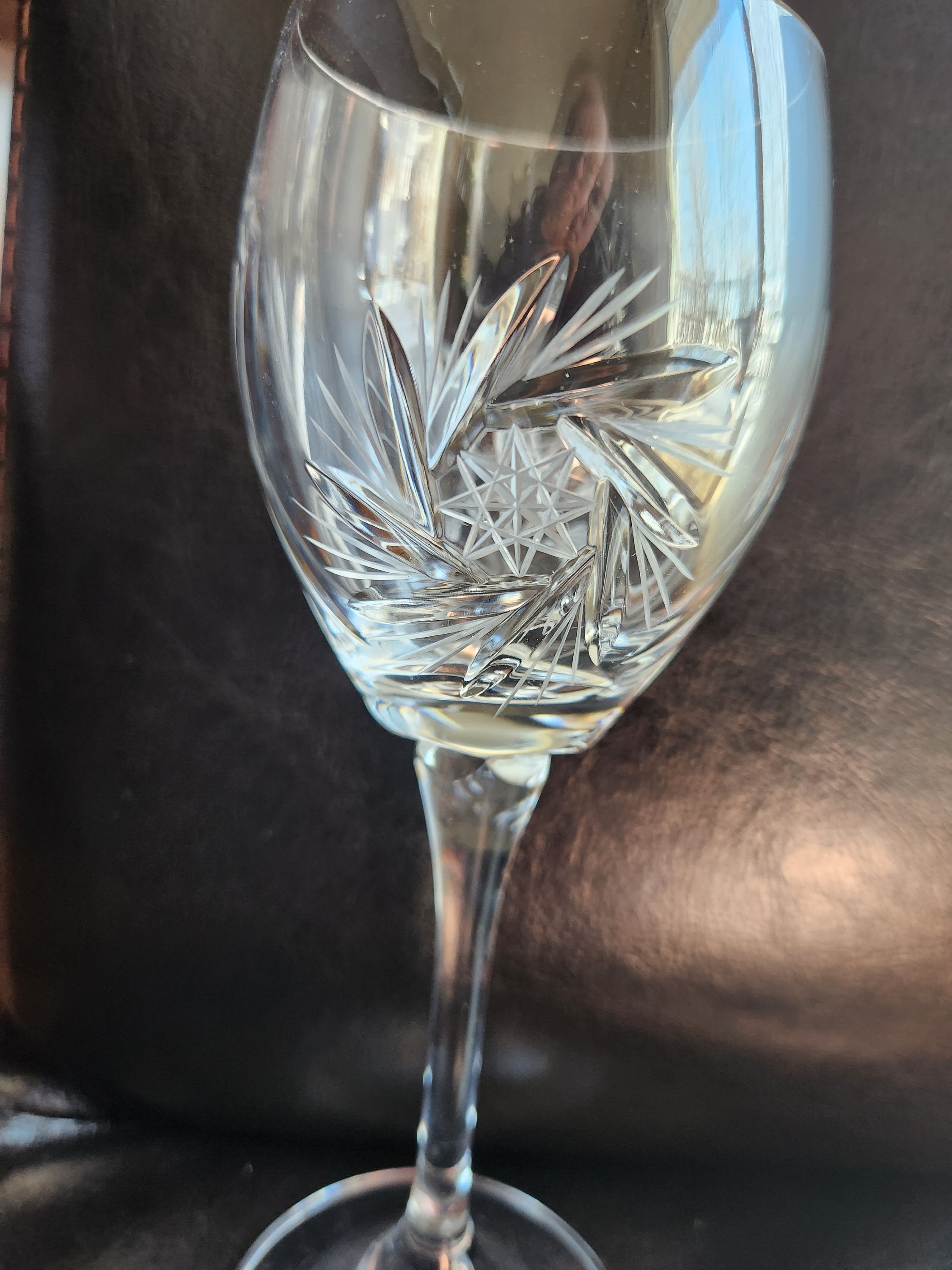 Vintage Crystal Wine Glass Set Etsy