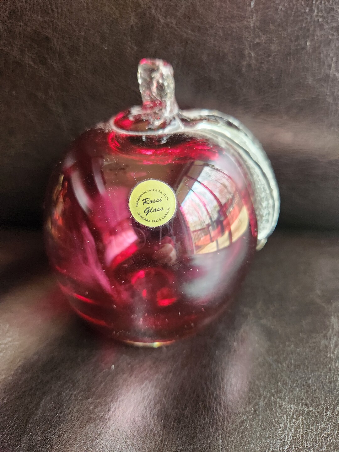 Rossi Cranberry Glass Apple - Etsy